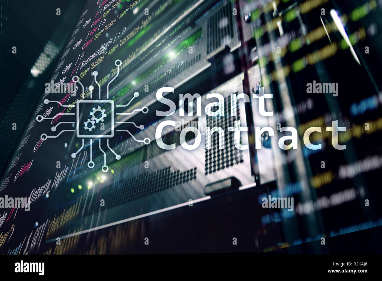 Smart contract, blockchain technology in modern business Stock Photo ...