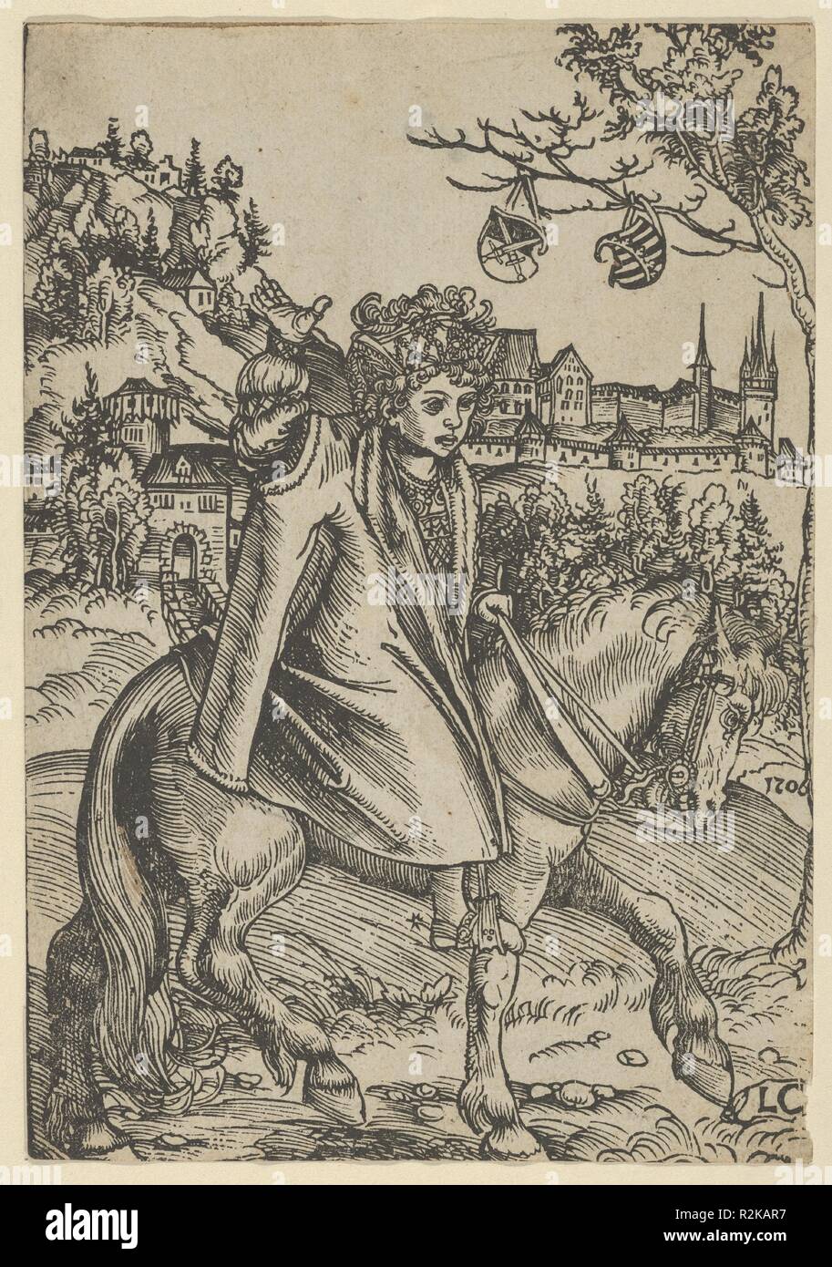 A Saxon Prince on Horseback. Artist: Lucas Cranach the Elder (German ...
