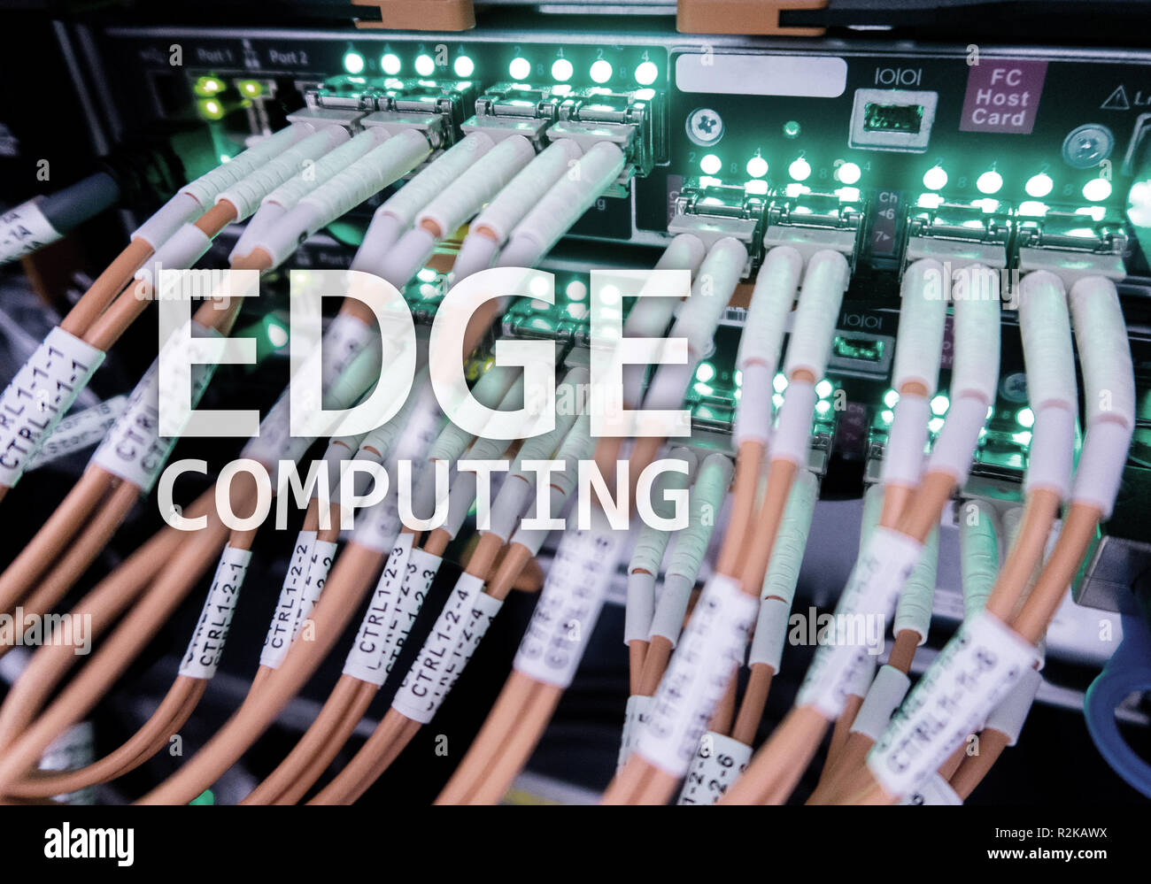 EDGE computing, internet and modern technology concept on modern server ...