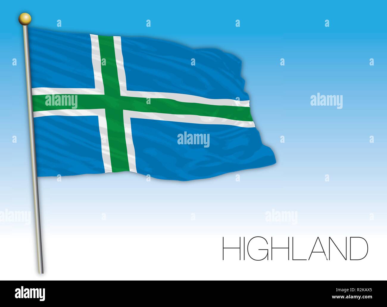 Highland county flag, United Kingdom, Scotland, vector illustration ...