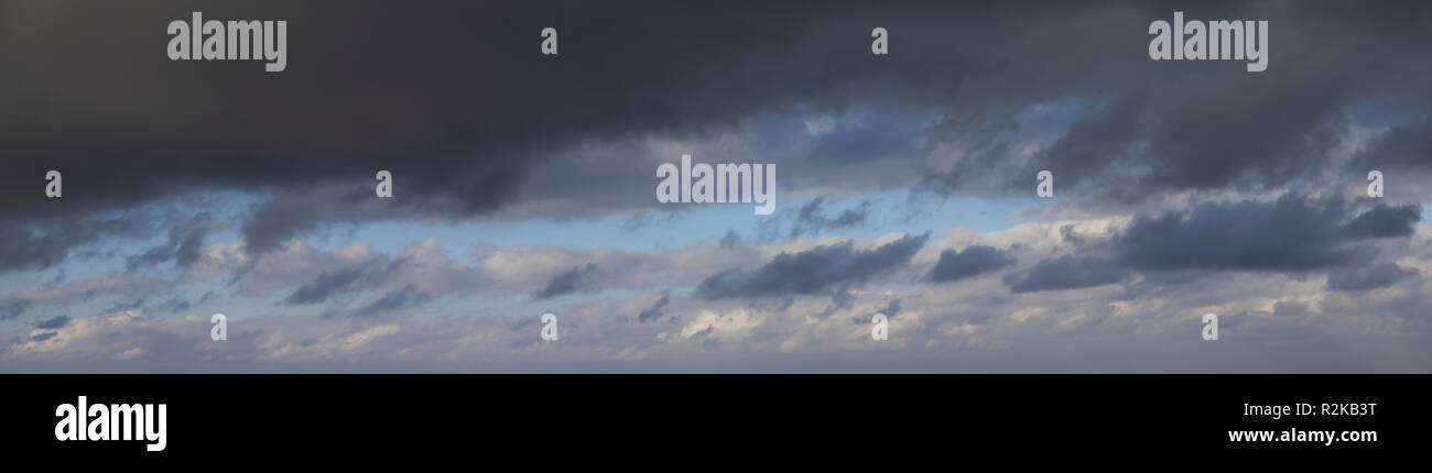 Panoramic image of the sky with heavy clouds Stock Photo - Alamy
