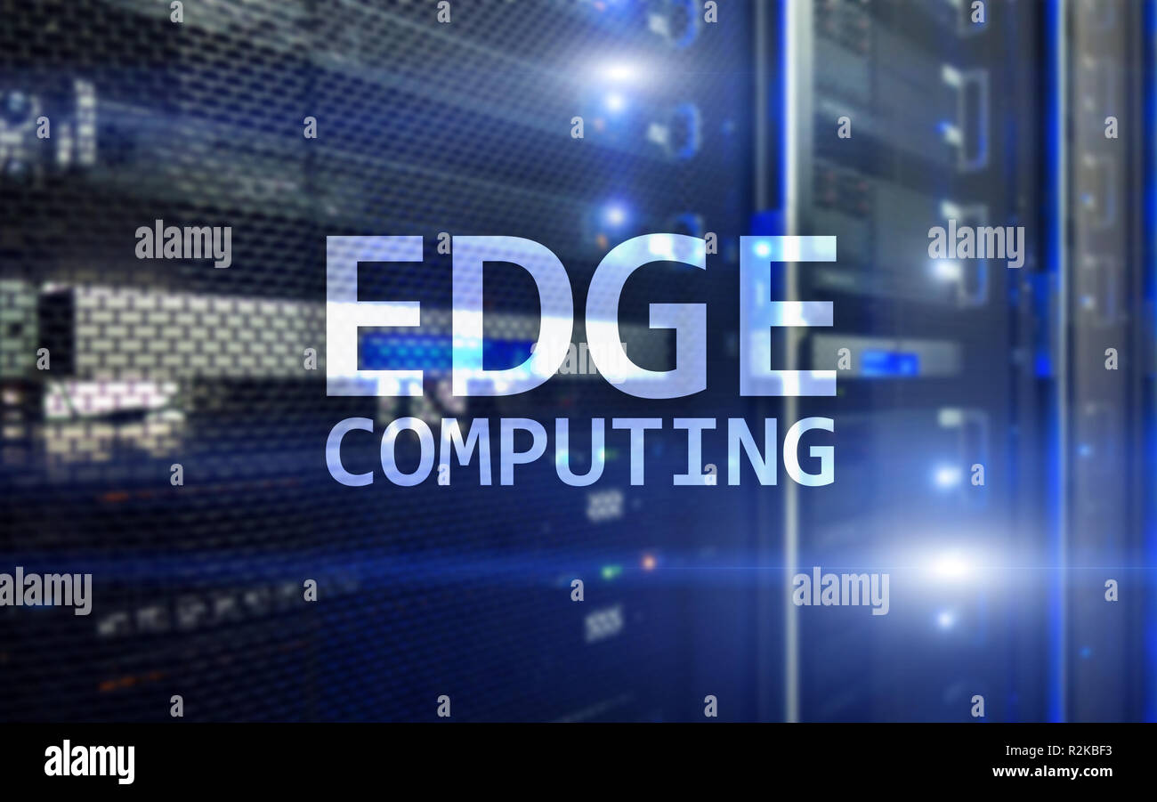 EDGE computing, internet and modern technology concept on modern server ...