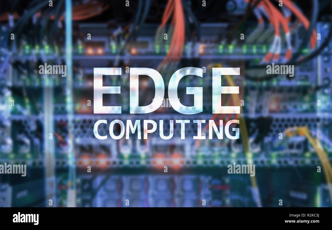 EDGE computing, internet and modern technology concept on modern server ...
