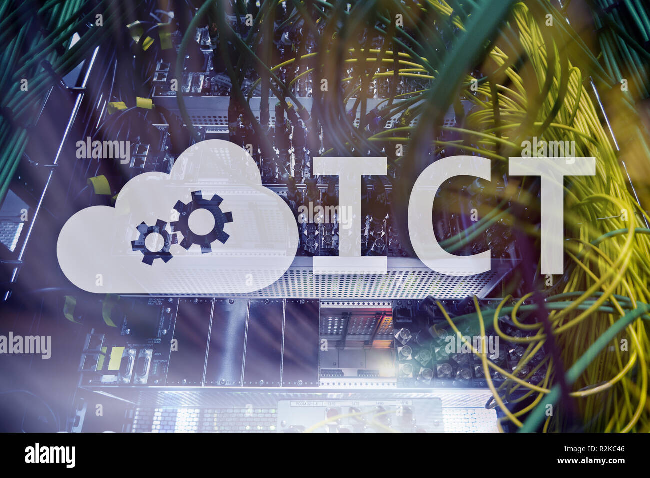 ICT - information and communications technology concept on server room ...