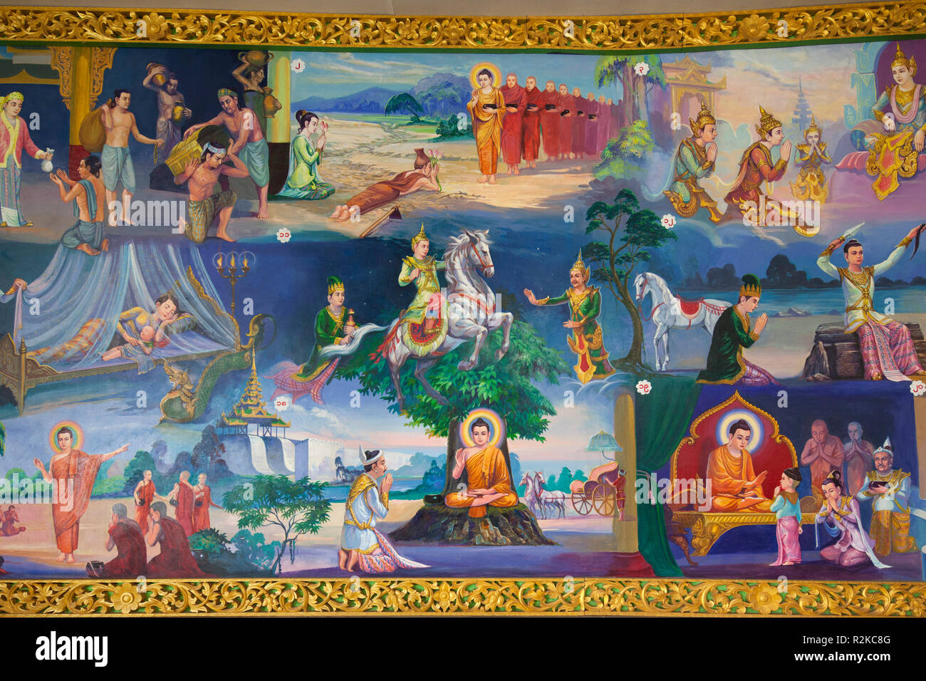 Chaukhtatgyi Paya, paintings that narrate the life of the Buddha ...