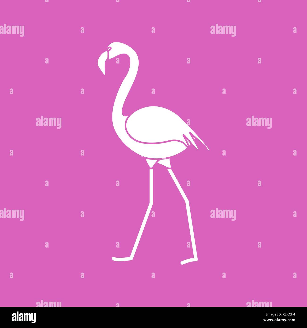 Vector illustration with Flamingo bird. Design for poster or print ...