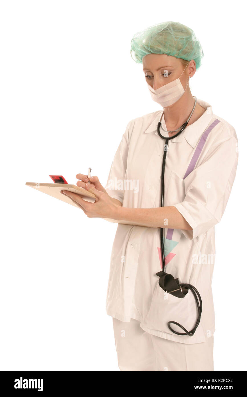 nurse with documents Stock Photo - Alamy