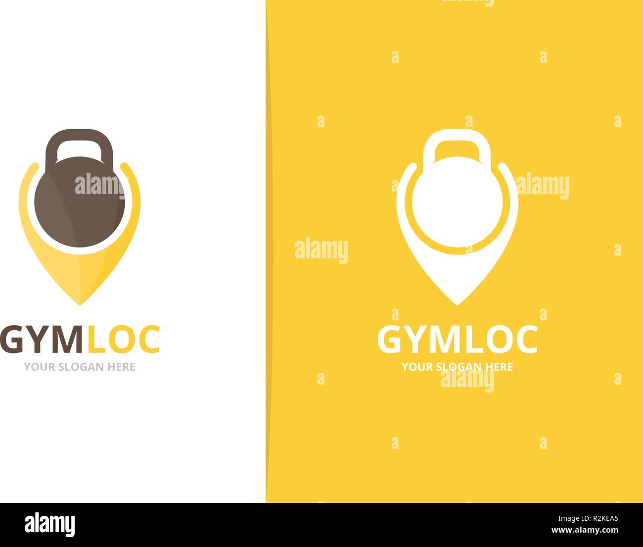 Vector sport and map pointer logo combination. Gym and gps locator ...