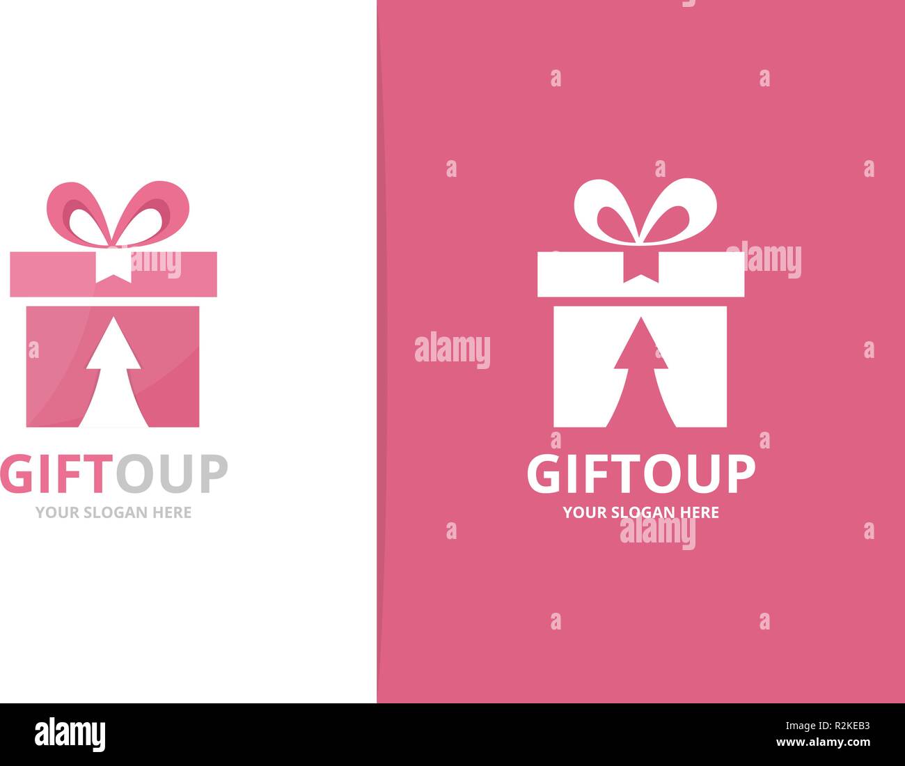 Vector gift and arrow up logo combination. Present and growth symbol or ...