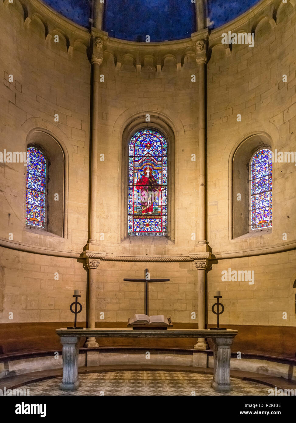 Altar of the cathedral La Collegiale in Neuchâtel Stock Photo - Alamy