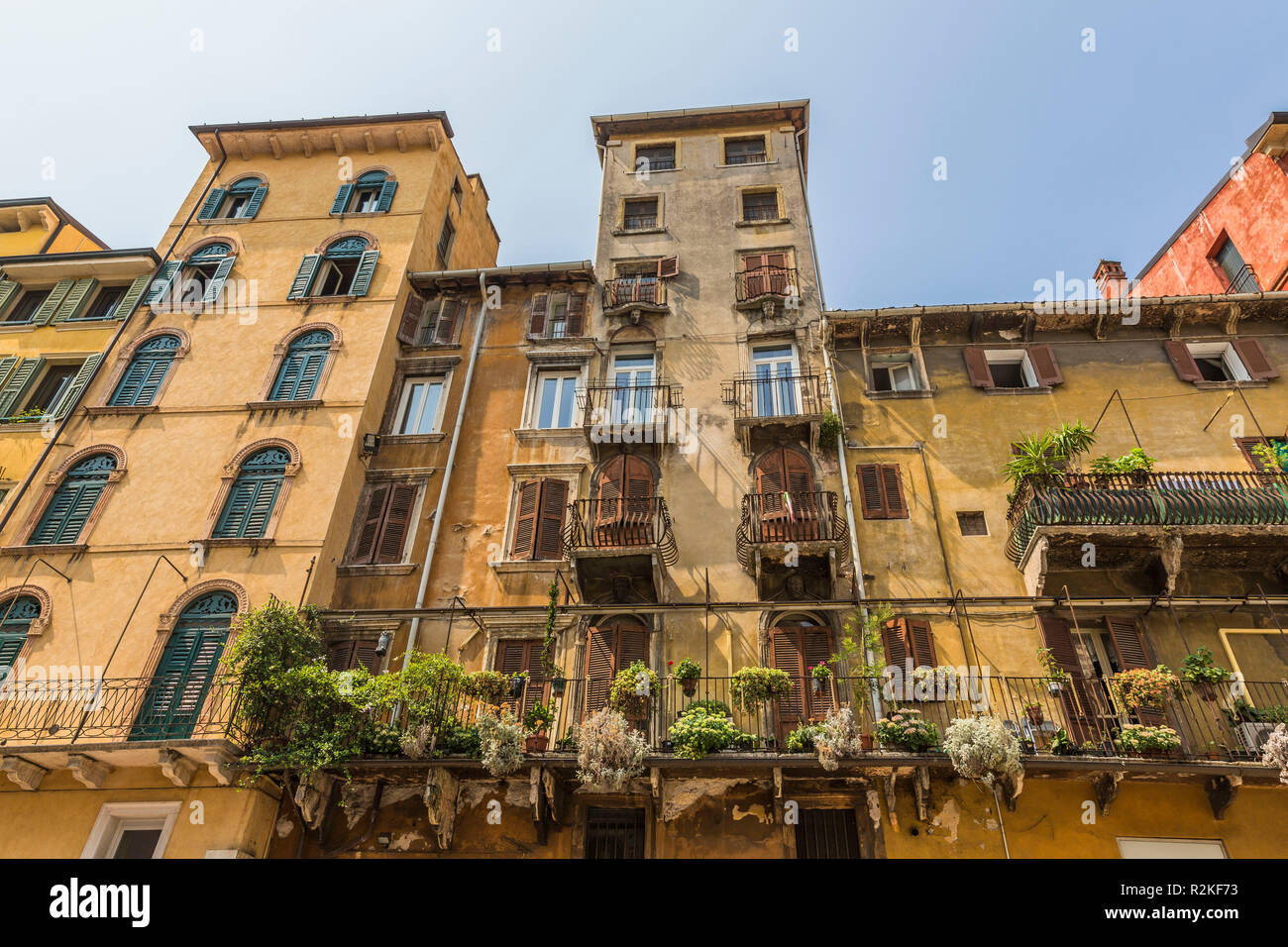 Typical city palaces of the Renaissance architecture, Piazza delle Erbe ...