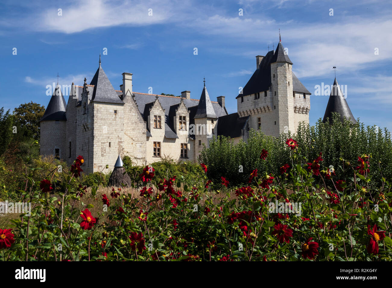 Exterior view at Chateau du Rivau, at Lemere, near Chinon, in the Loire ...
