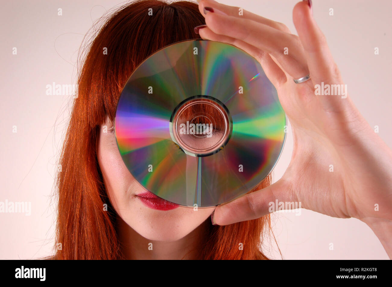 look through the cd Stock Photo - Alamy