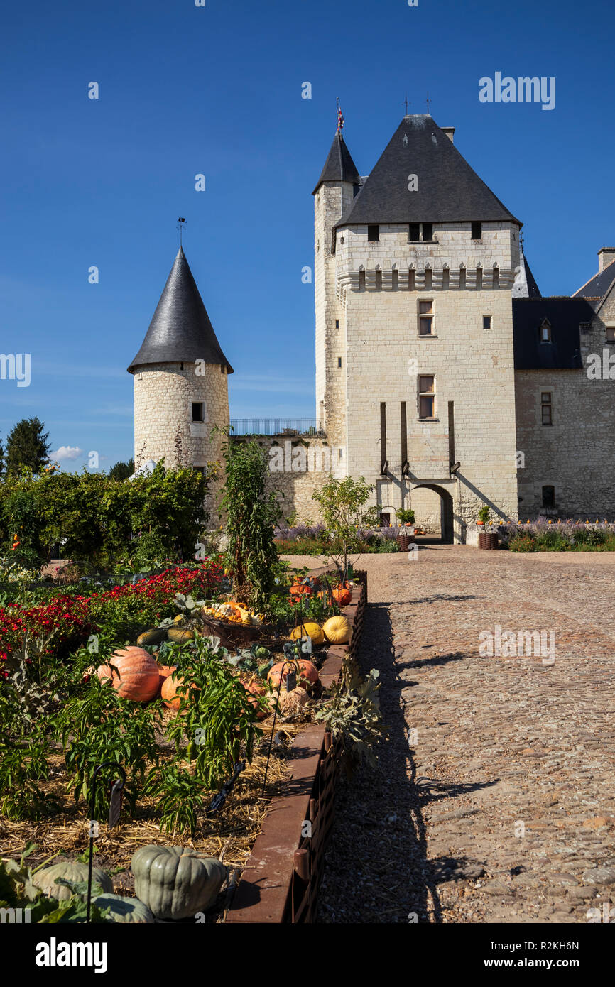 Exterior view at Chateau du Rivau, at Lemere, near Chinon, in the Loire ...