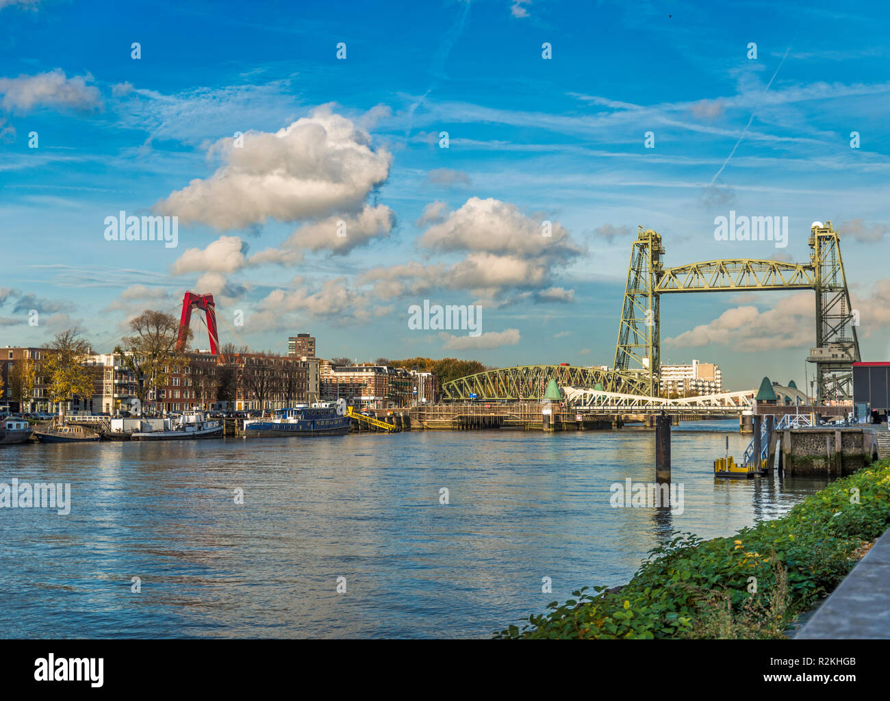 Monumental Koningshaven Railway Bridge (de Hef) in Rotterdam Stock ...