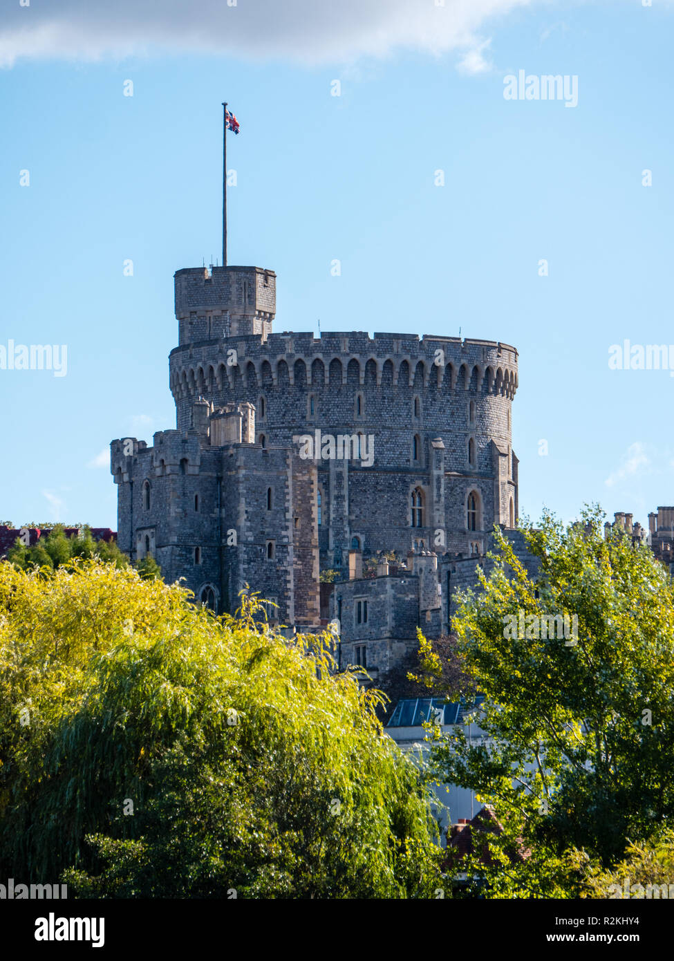 Flag Flying on Round Tower, The Keep, Windsor Castle, Windsor ...