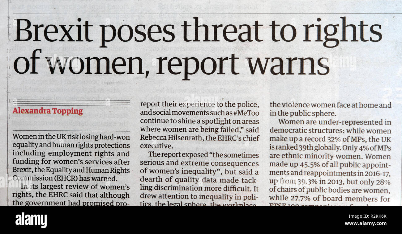 Newspaper headline brexit women hi-res stock photography and images - Alamy