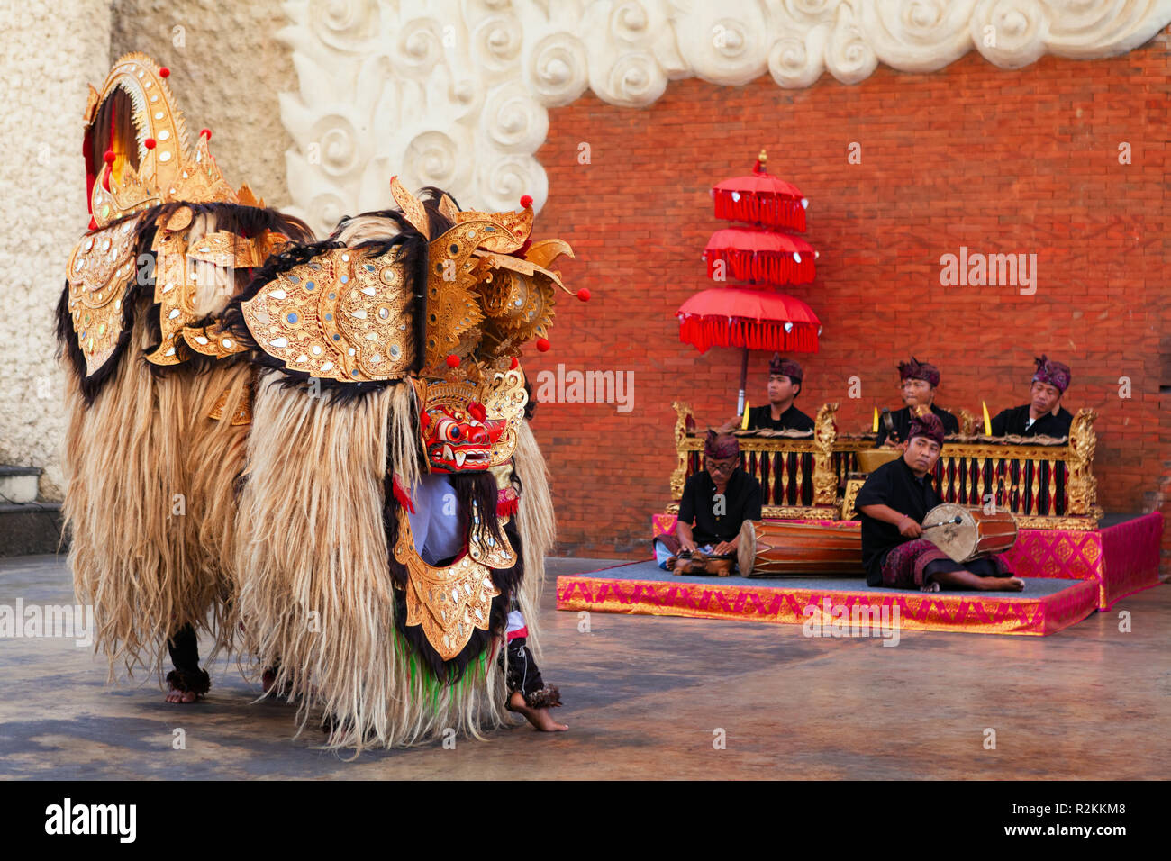 Bali, Indonesia - October 10, 2018: Men dancing traditional Keris (Kris ...