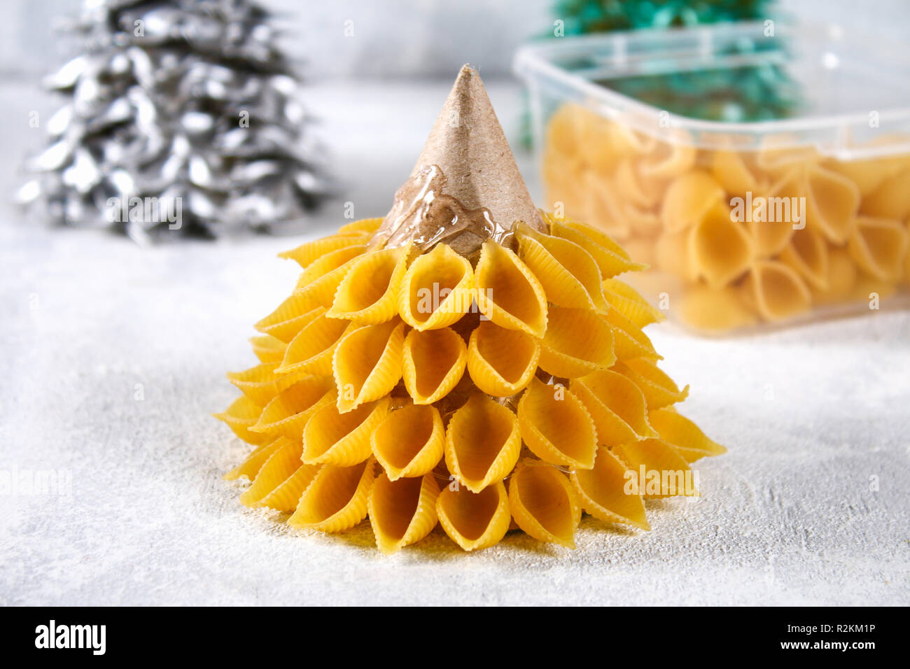 Christmas tree from pasta hi-res stock photography and images - Alamy