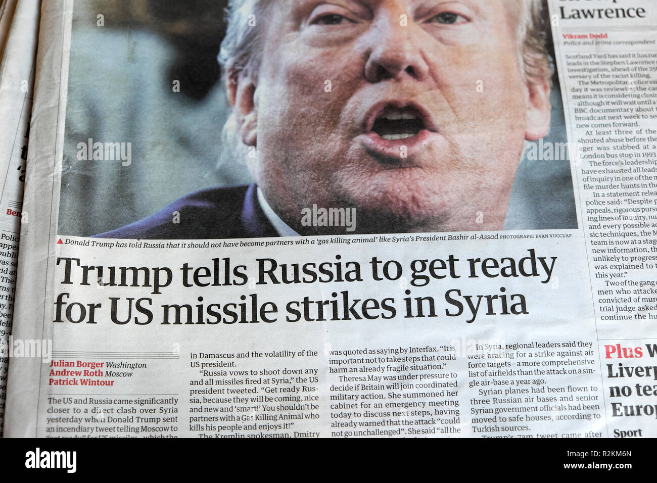 "Trump tells Russia to get ready for US missile strikes in Syria ...