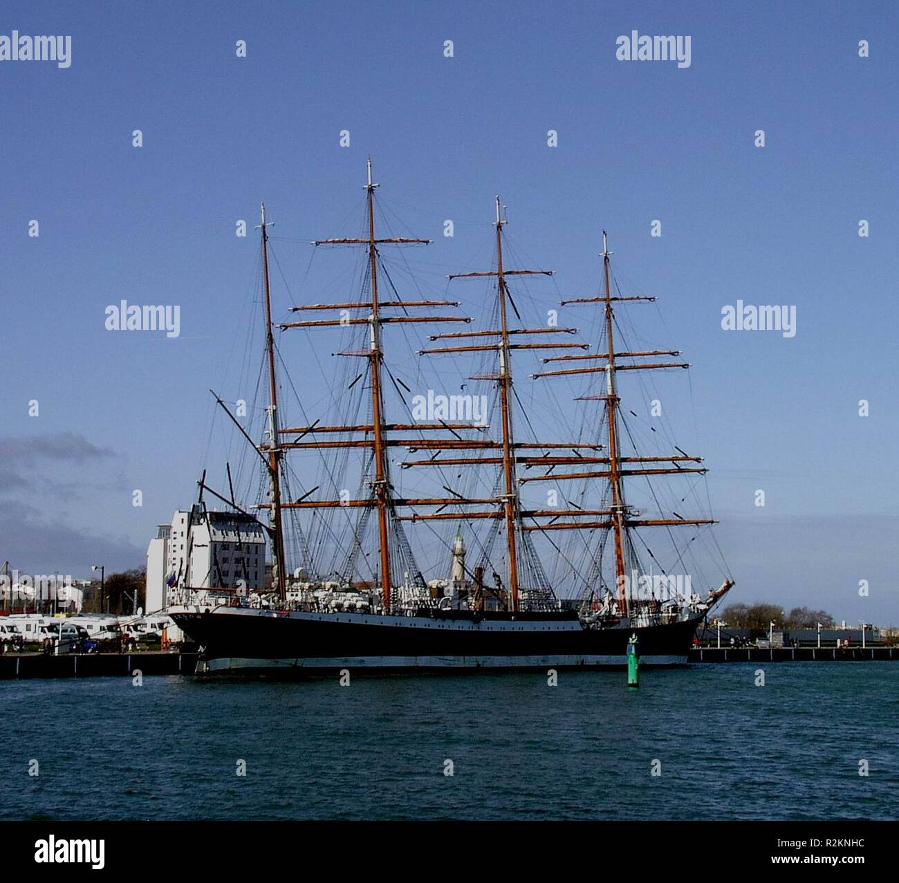 sedov biggest drivable sailboat Stock Photo - Alamy