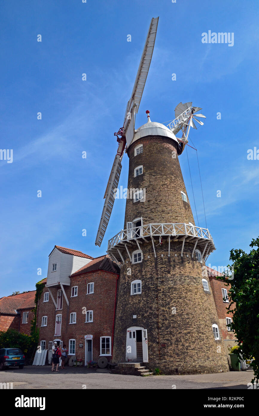 Maud Foster Windmill, Boston, Lincolnshire, UK. A working flour mill ...
