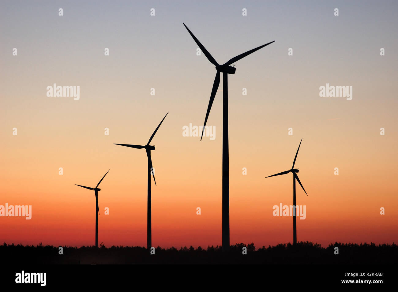 windmills biem sunset Stock Photo - Alamy