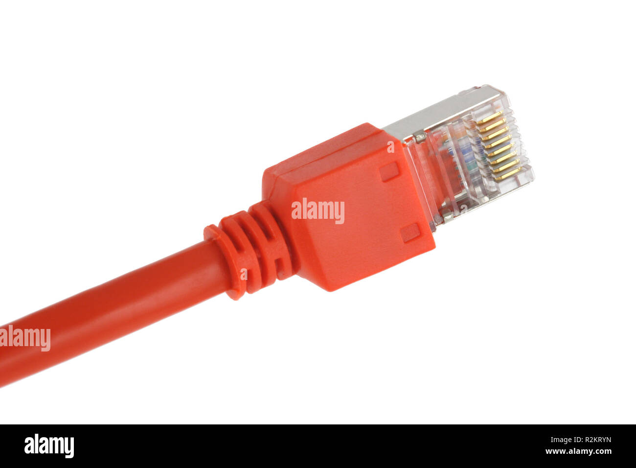 red cat6 cable Stock Photo - Alamy