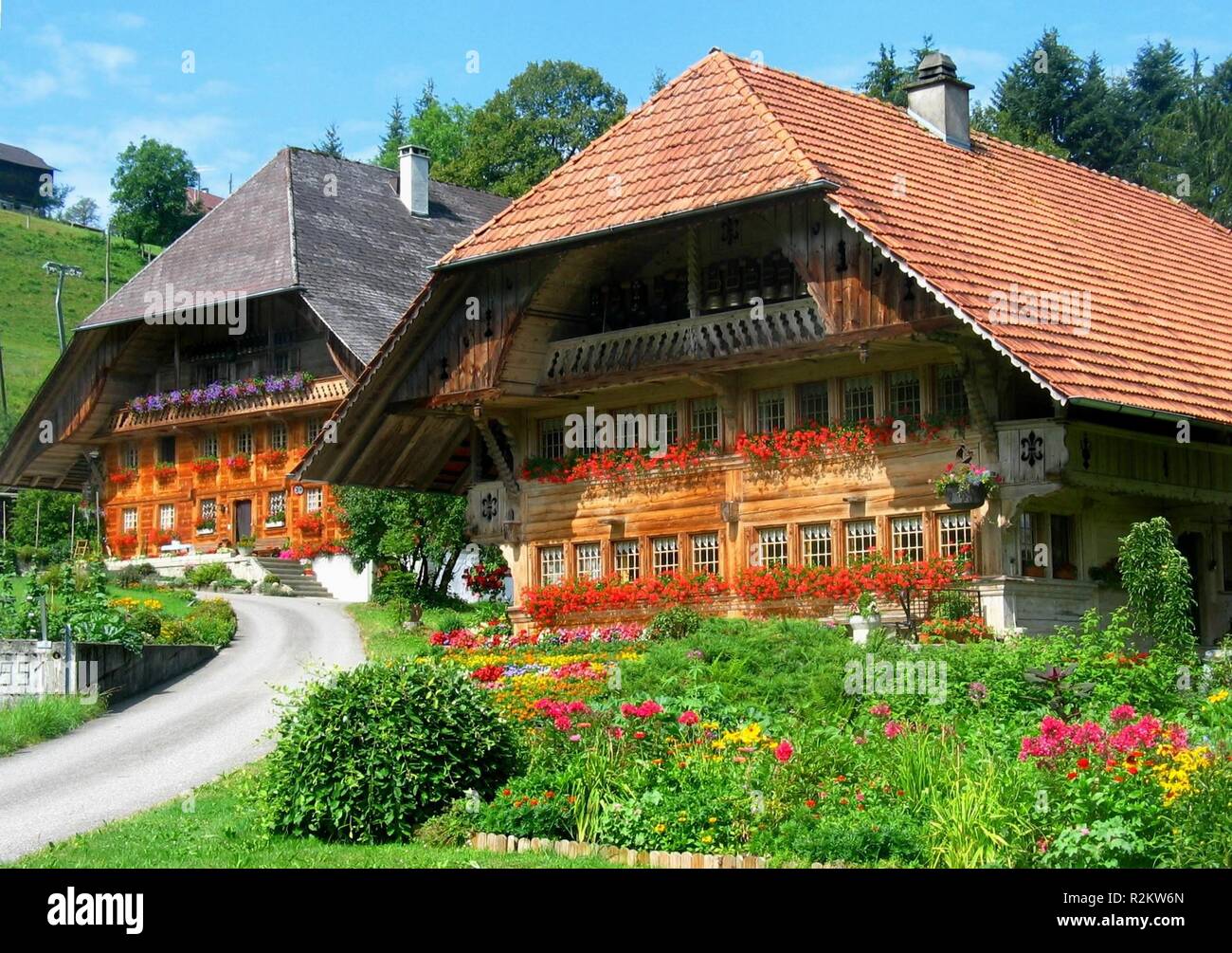 farmhouses in the emmental Stock Photo - Alamy