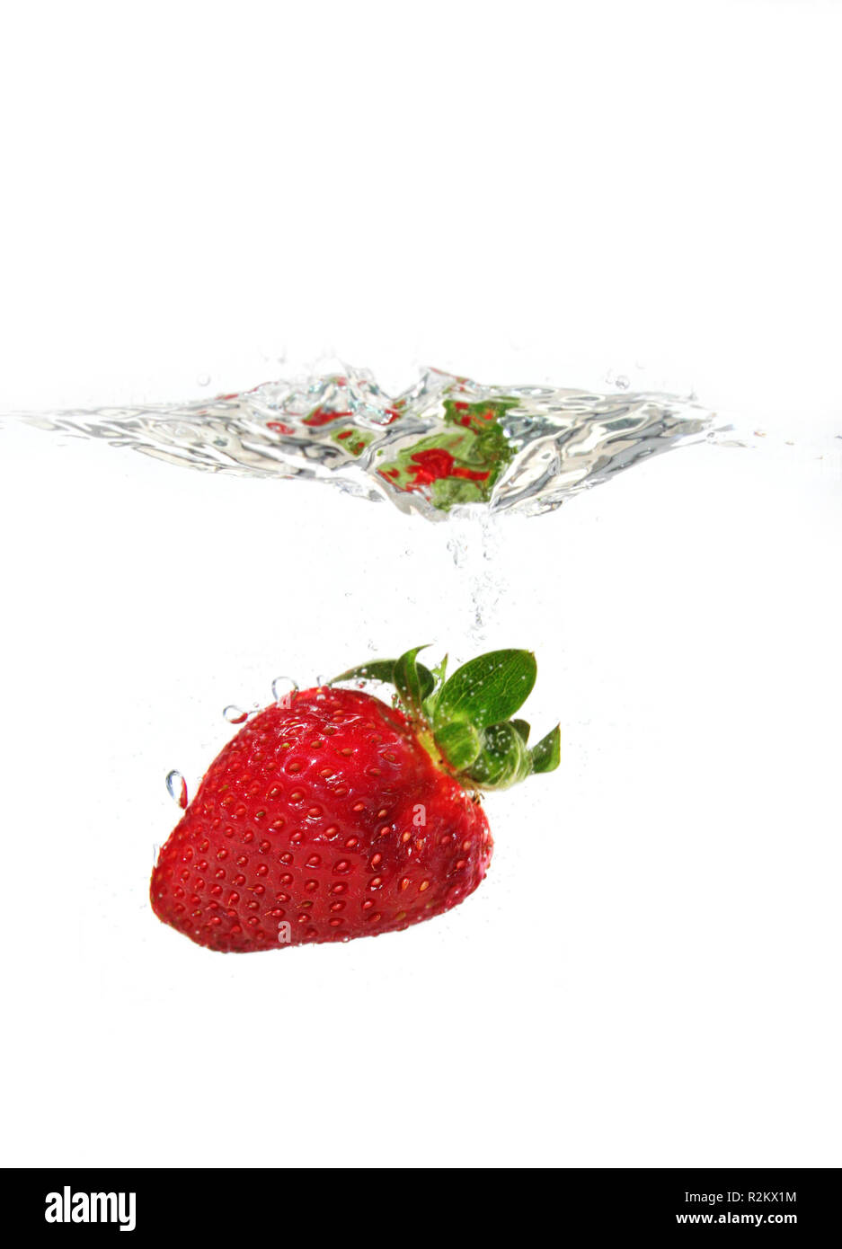 strawberry in water Stock Photo - Alamy