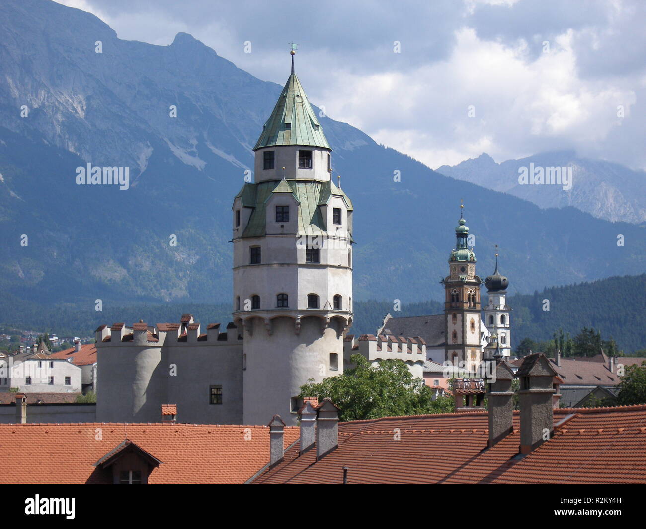 medieval mint tower hall in tirol Stock Photo - Alamy