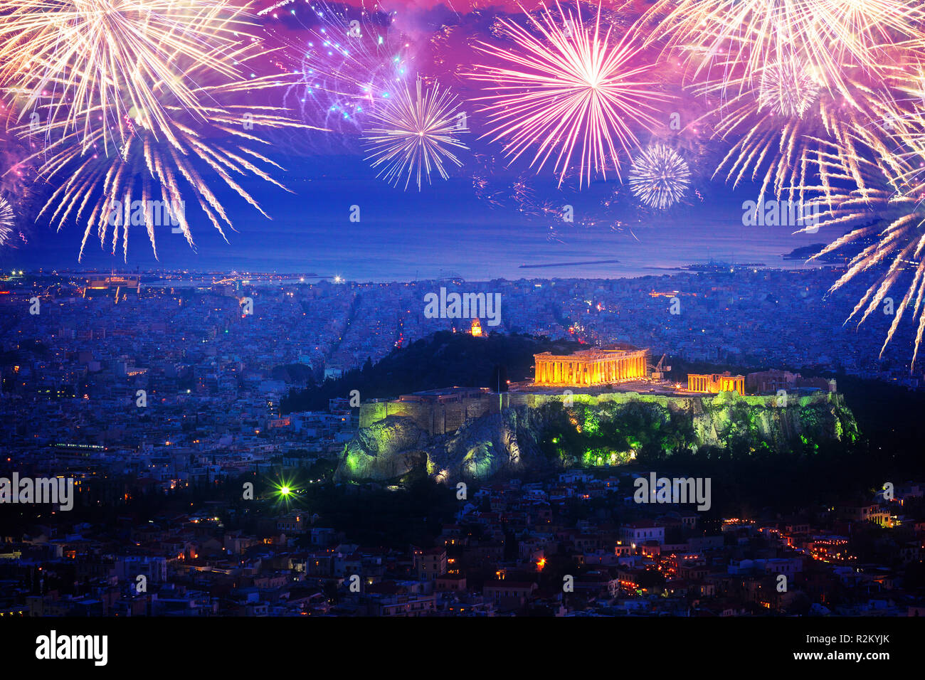 Acropolis fireworks hi-res stock photography and images - Alamy