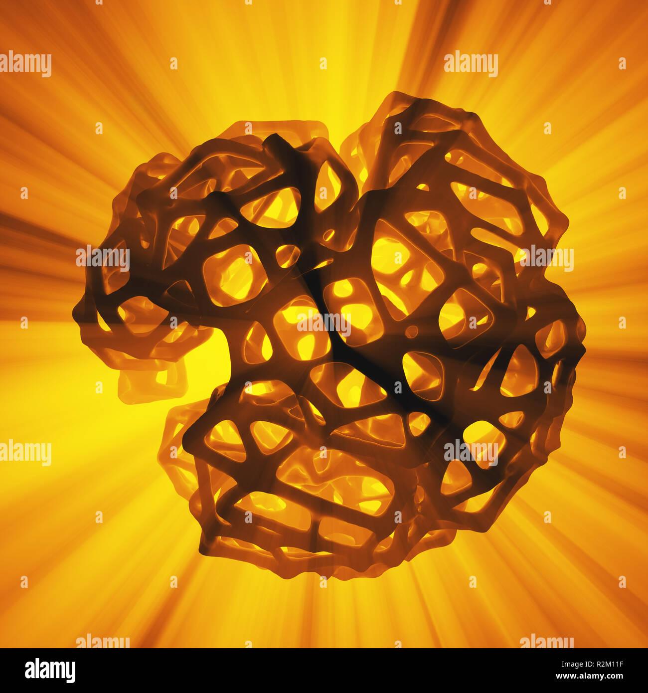 Abstract 3d rendering concept of high poly sphere with chaotic mesh ...