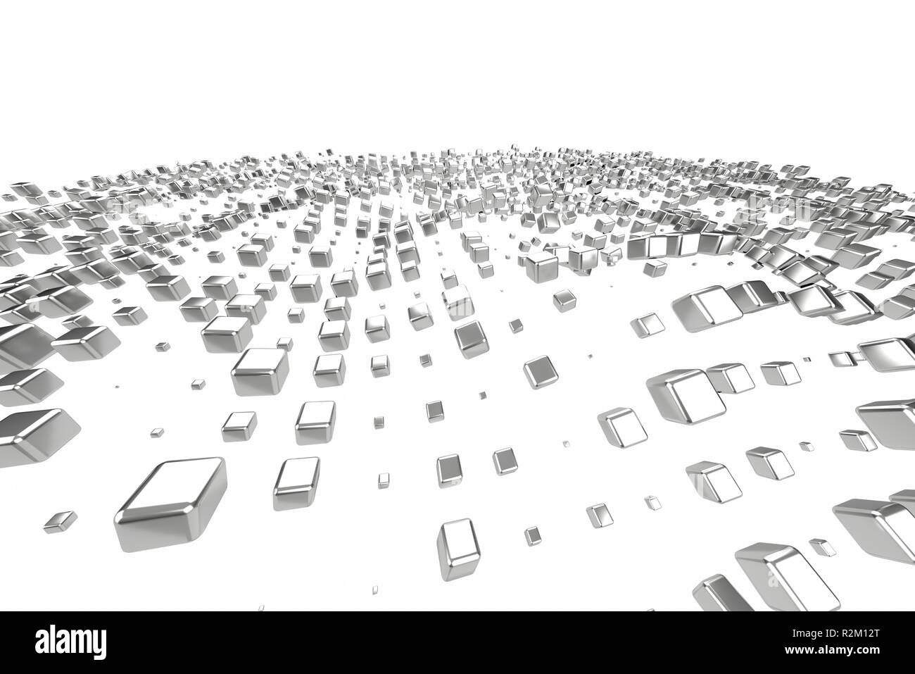 Silver or white gold platinum blocks cubes over white background ...