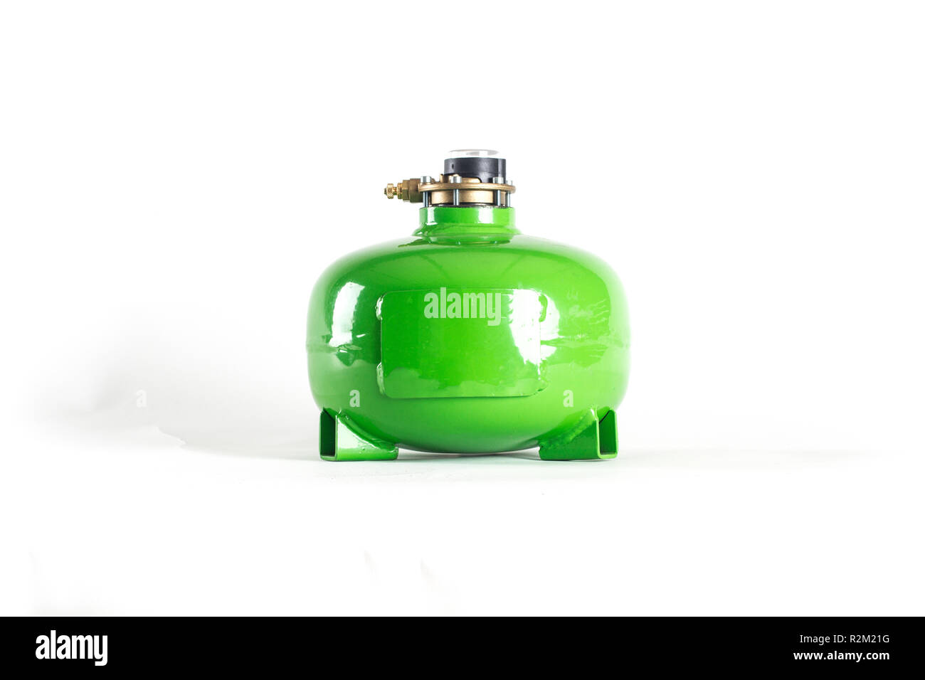 Colorful LPG Tanks with automotive multivalve with isolated background ...