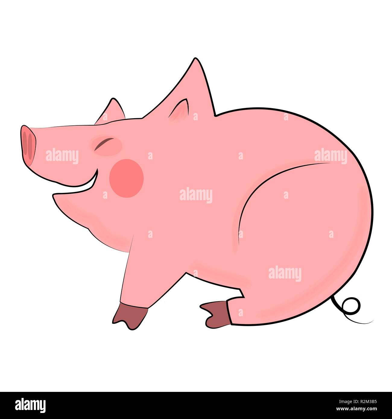 Smiling pig on white background Stock Vector Image & Art - Alamy