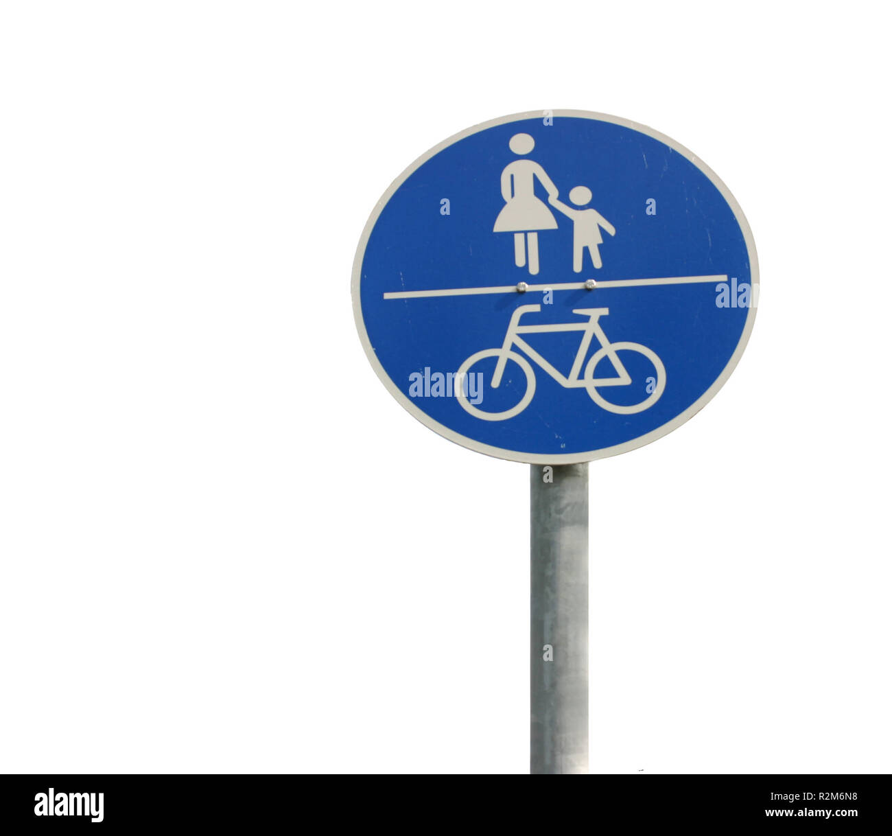 Pedestrian sign pavement Cut Out Stock Images & Pictures - Alamy
