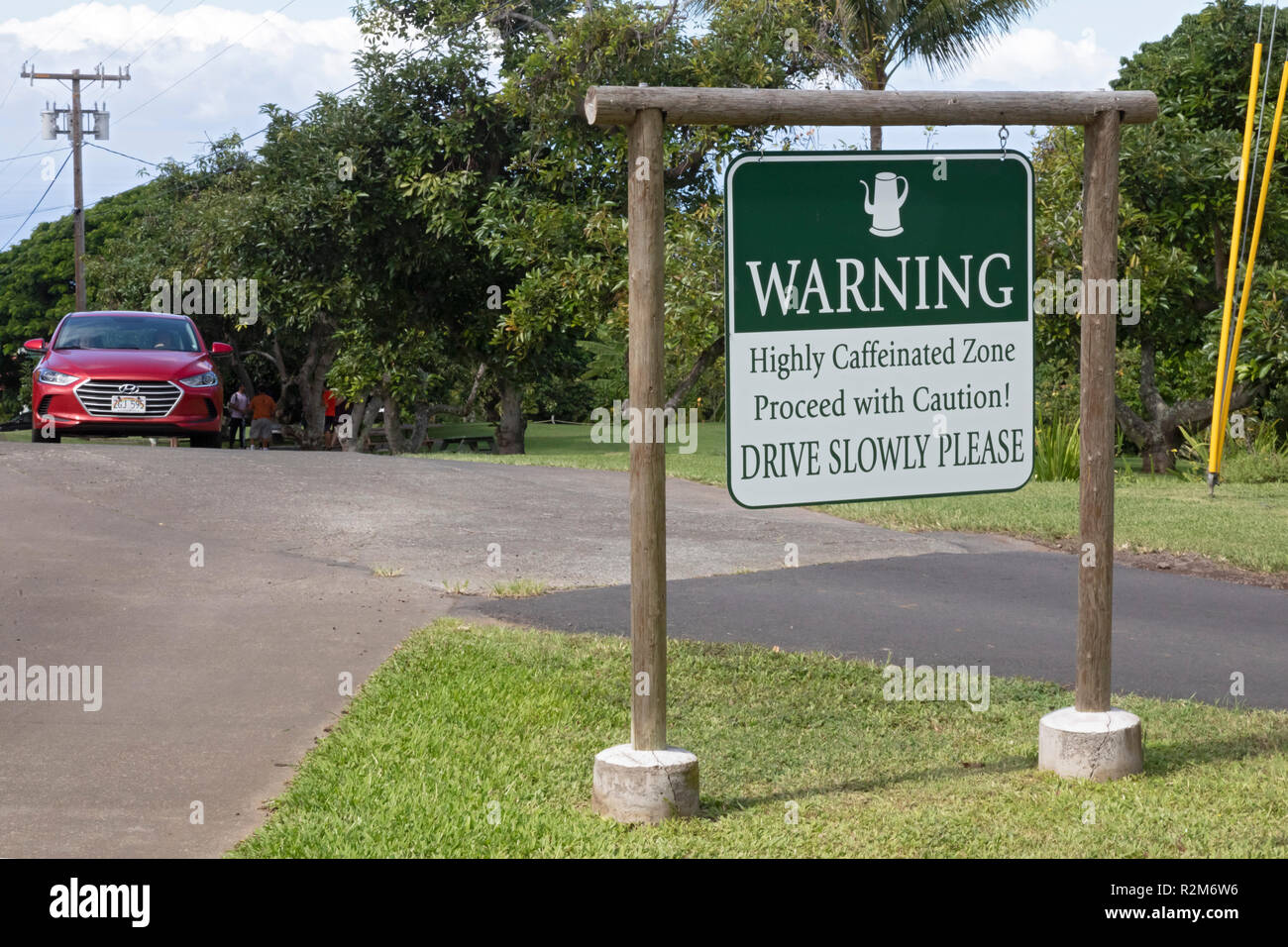 Kealakekua, Hawaii - A sign at the entrance to Greenwell Farms, a major ...