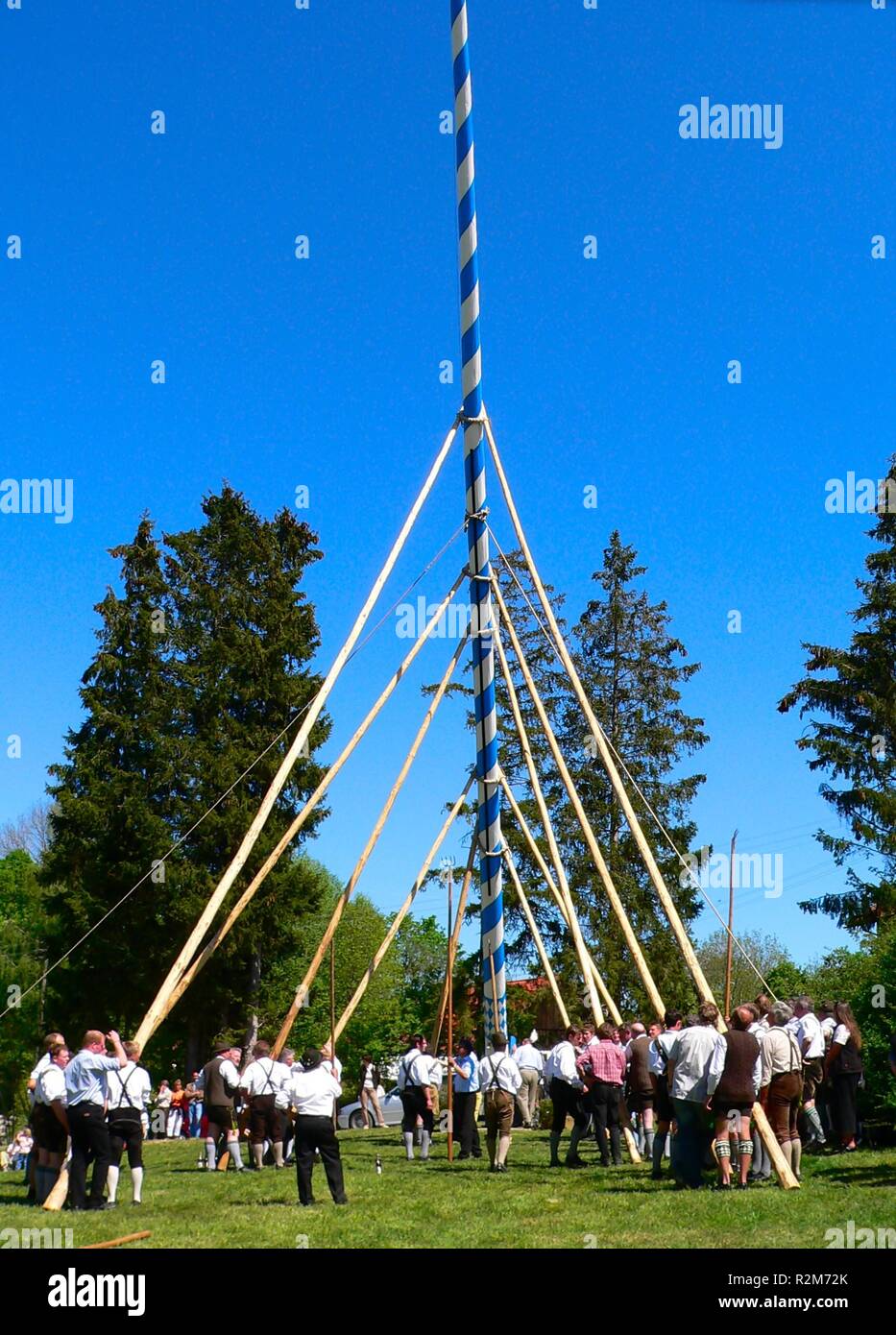 raising the maypole Stock Photo - Alamy
