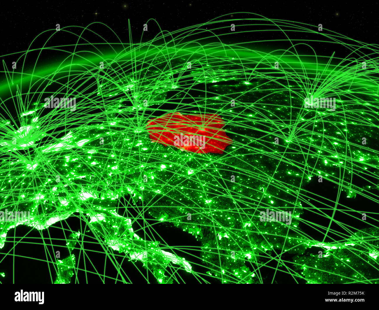 Poland on green planet Earth with international network representing ...