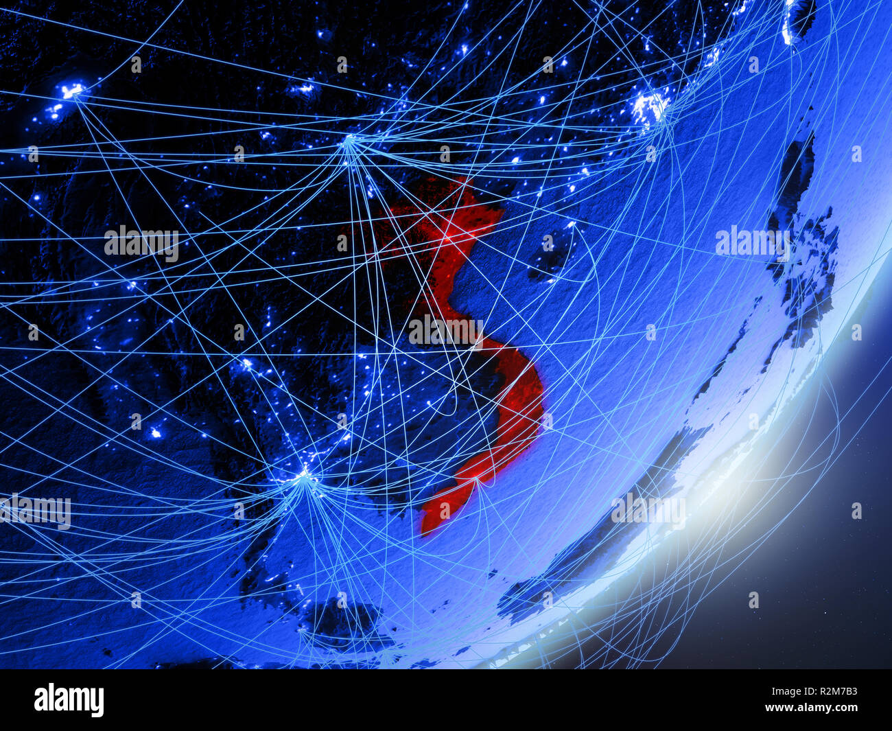 Vietnam communication network map hi-res stock photography and images ...