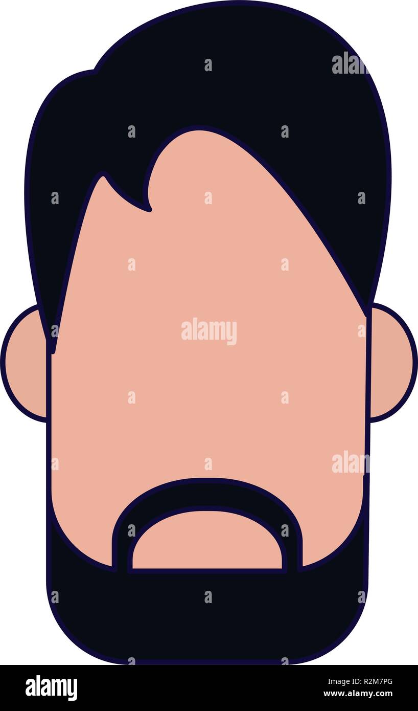 Man with beard faceless head avatar vector illustration graphic design ...