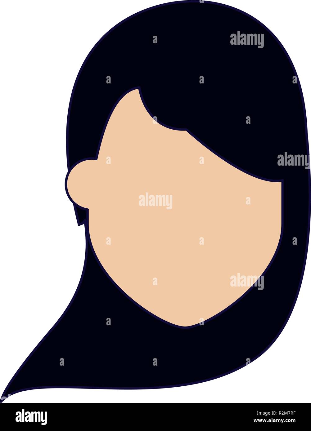 Woman faceless head avatar vector illustration graphic design Stock ...