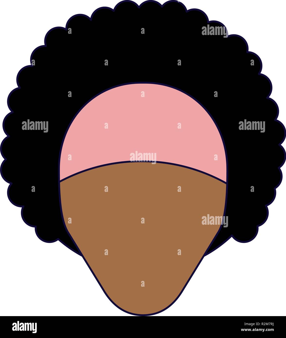 Afro Woman faceless head avatar vector illustration graphic design ...