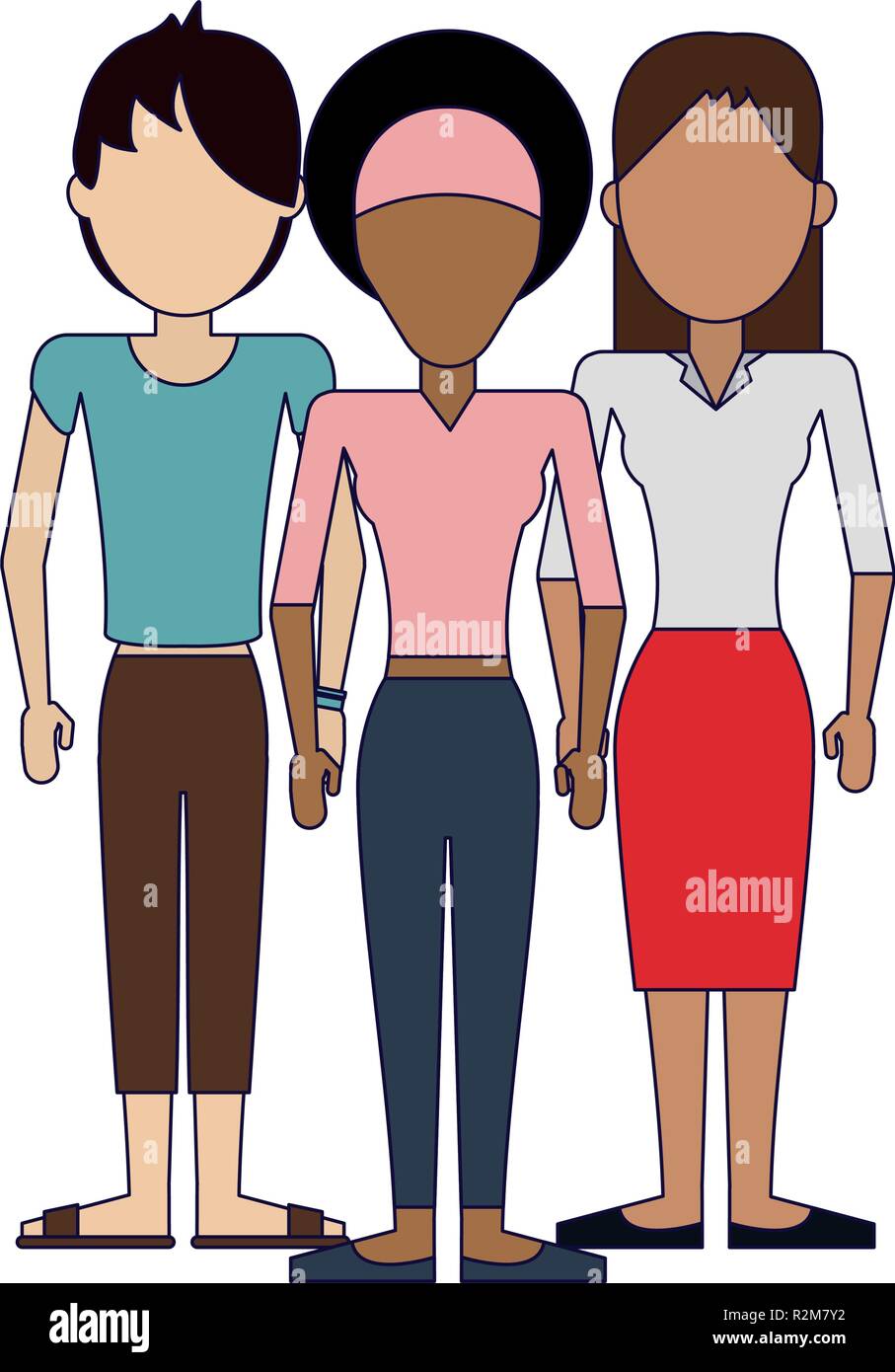 Young women friends avatar vector illustration graphic design Stock ...