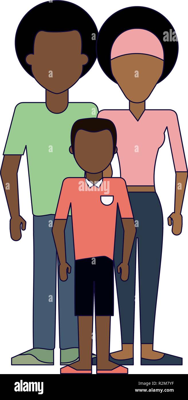 Parents with son faceless avatar vector illustration graphic design ...
