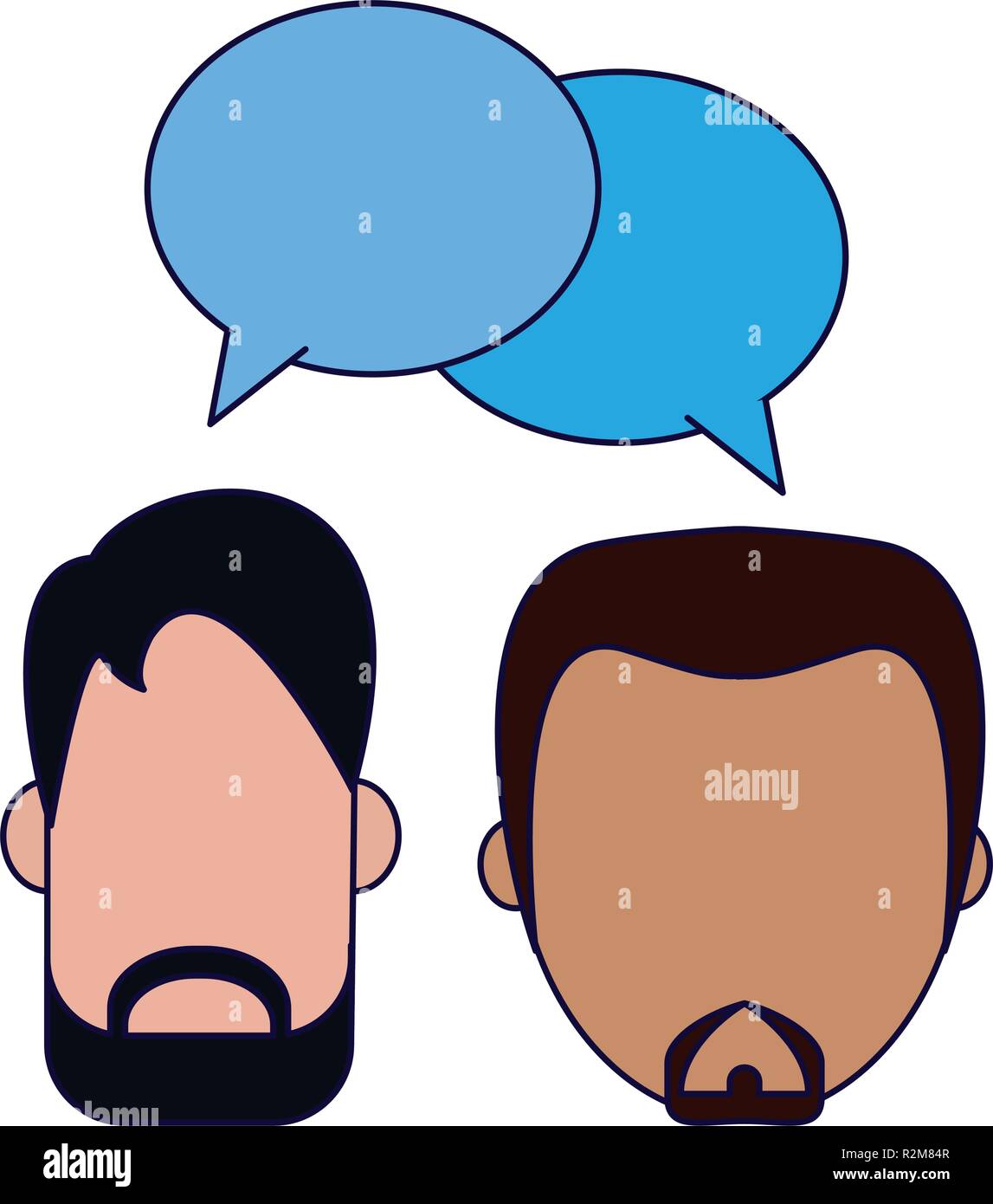 Woman and man couple talking avatar with speech bubble vector ...