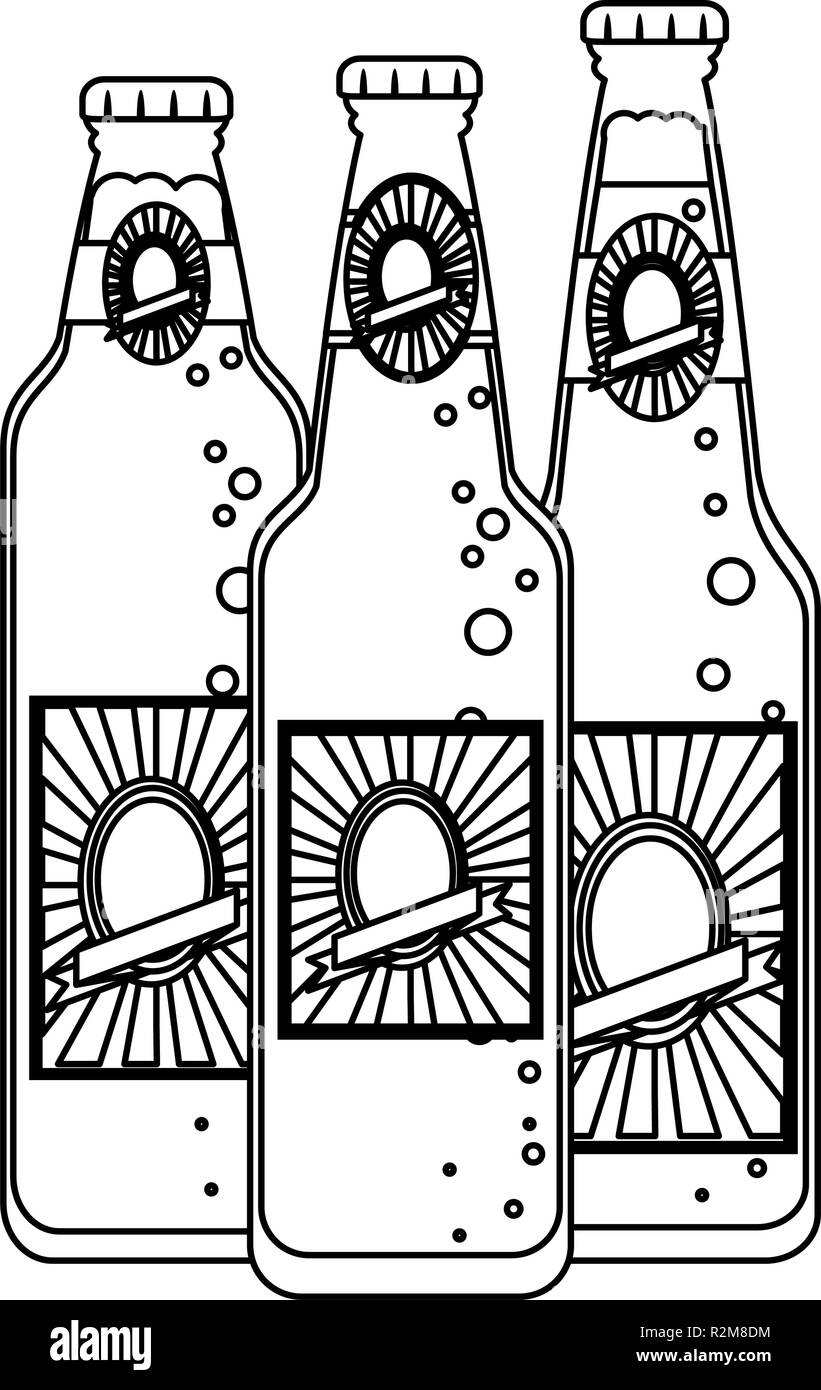 Set of beer label bottles vector illustration graphic design Stock ...