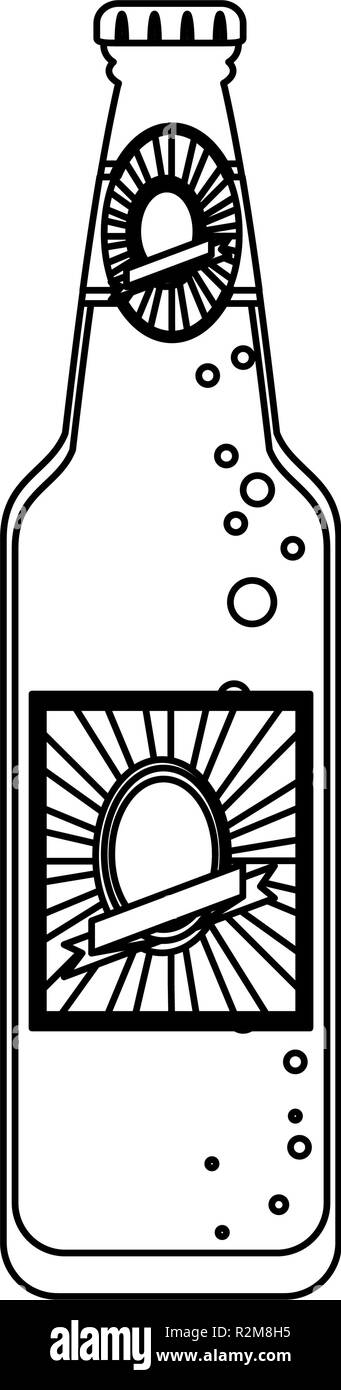 Beer bottle with label vector illustration graphic design Stock Vector ...