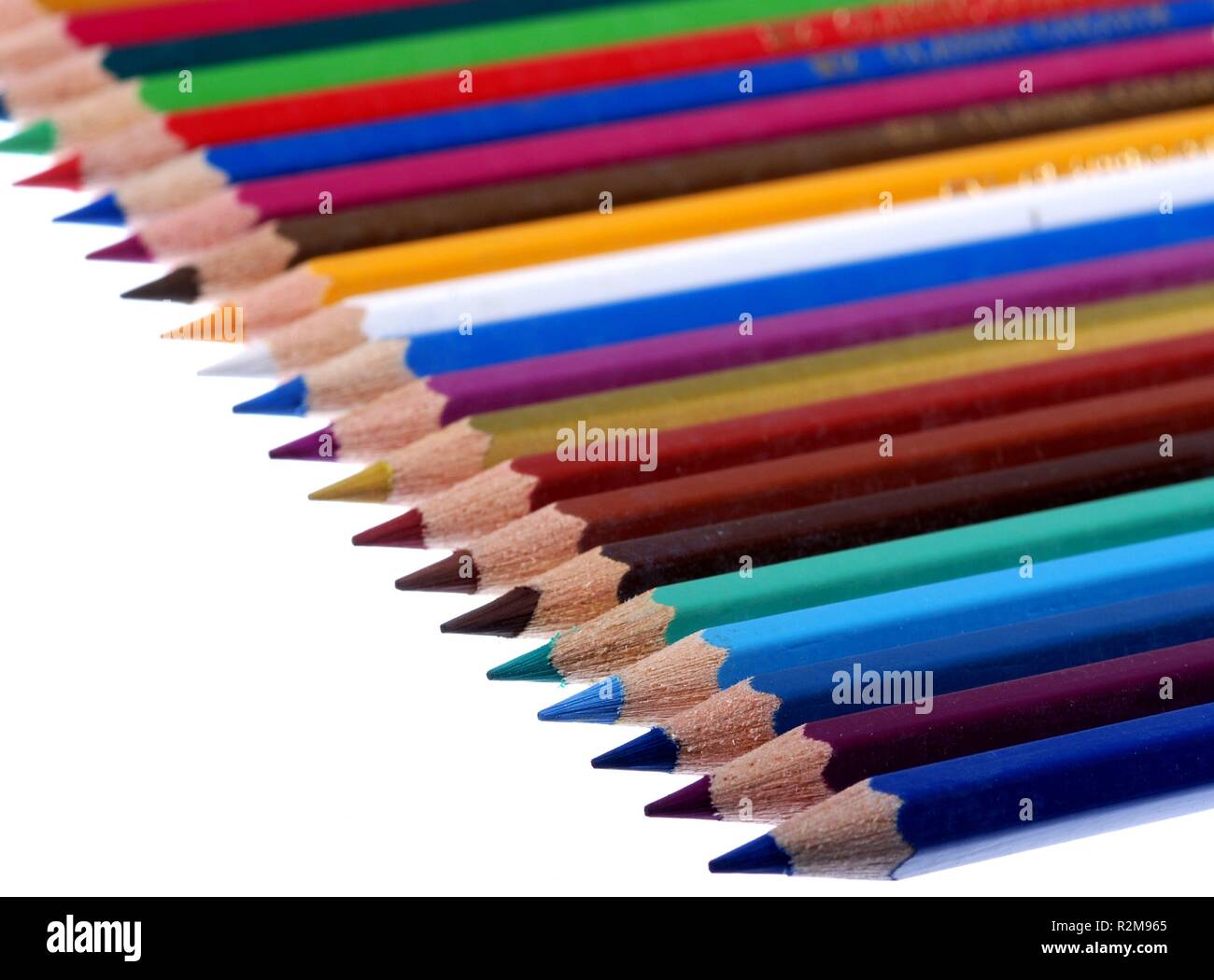 colored pencils in row Stock Photo - Alamy